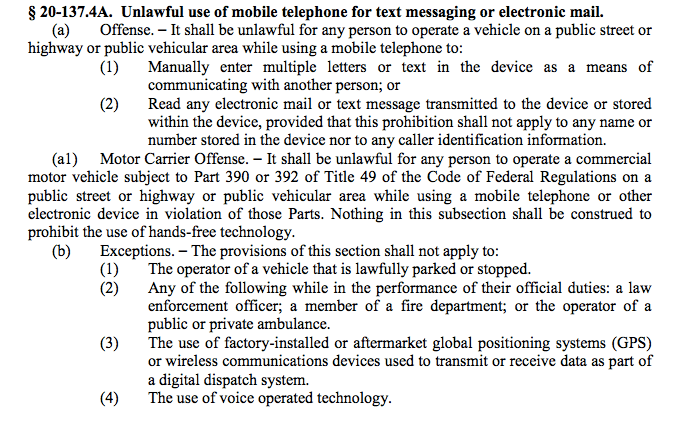 What is the Law about Texting and Driving